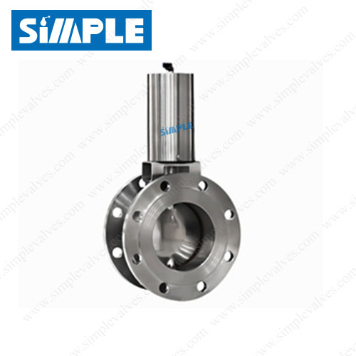 Stainless Steel Butterfly Valve with Flange Ends, Pneumatic Type | SV